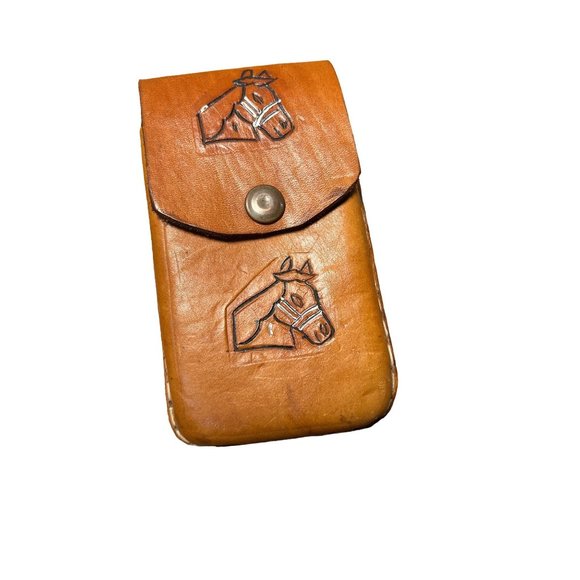 Unknown | Bags | Handmade Cowboy Belt Loop Bag Carved Leather Horse ...